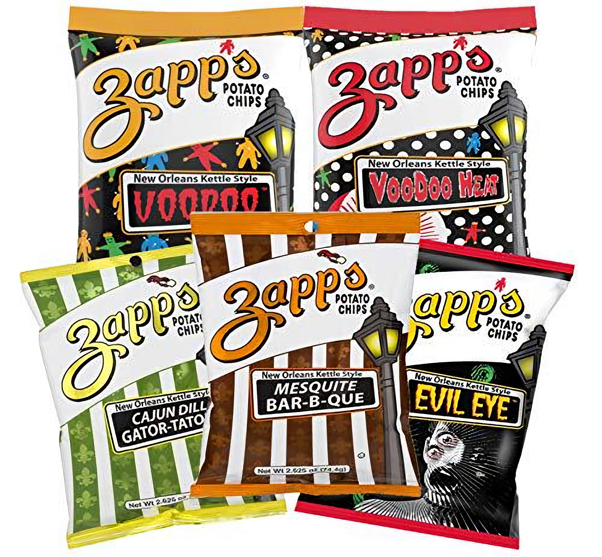 ZAPP'S Spicy Potato Chips Variety Pack, 2.5 oz Bags, 5-Pack - Walmart.com
