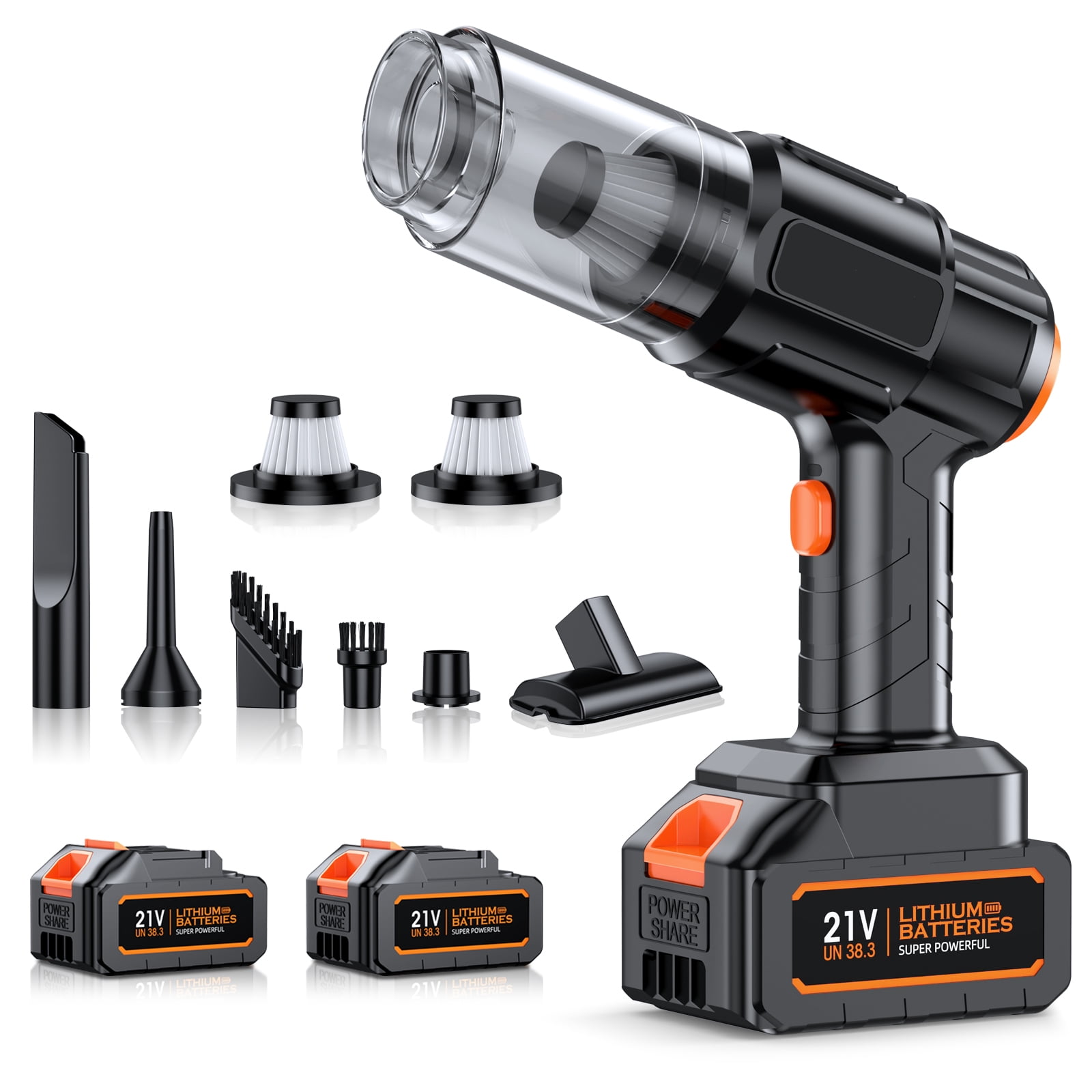 Portable Cordless Car Vacuum - 15000Pa High Power Dust Buster, 6-in-1 ...
