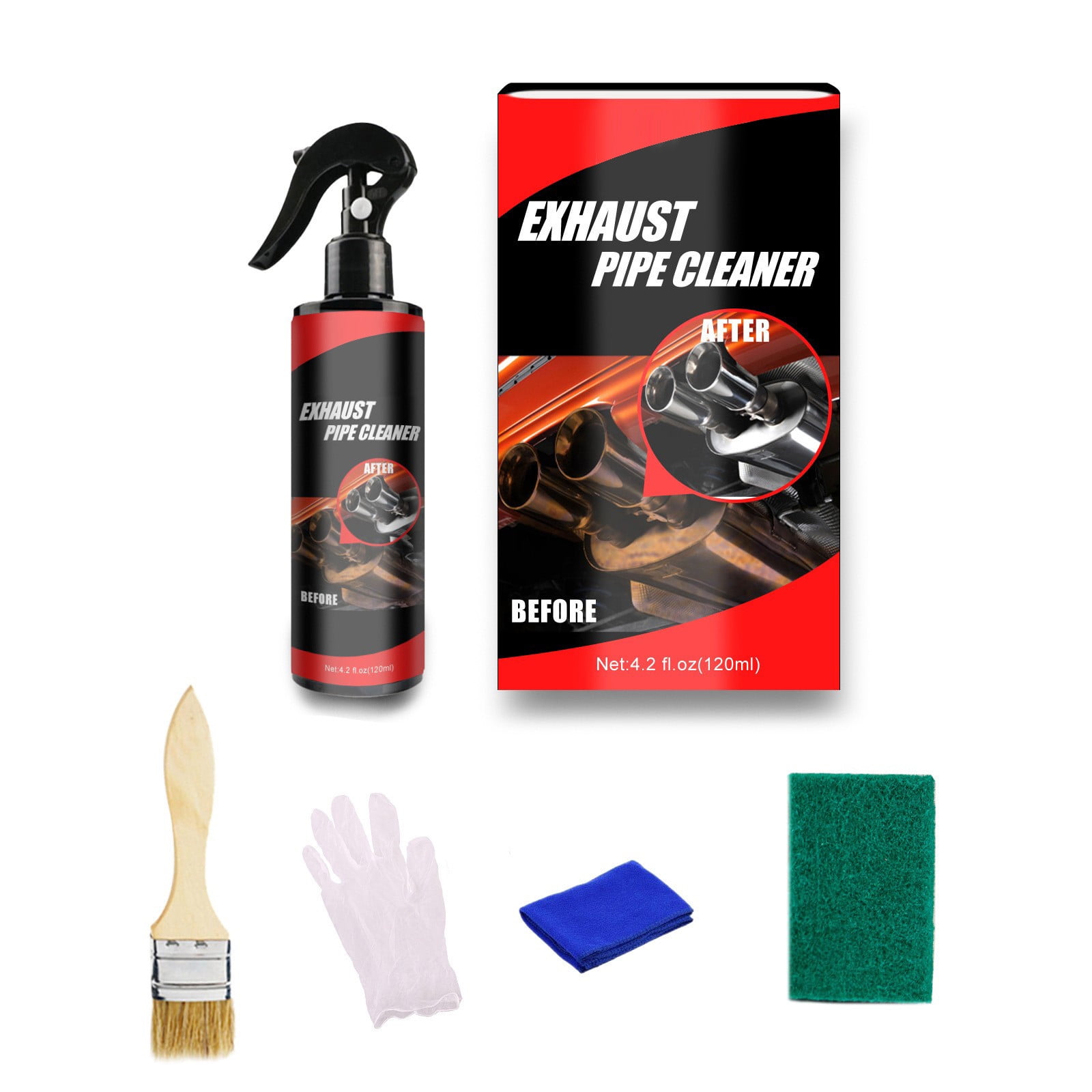 ZAROYEAX 120ml Cleaner Pipe Exhaust Multifunctional Cleaner for Exhaust ...