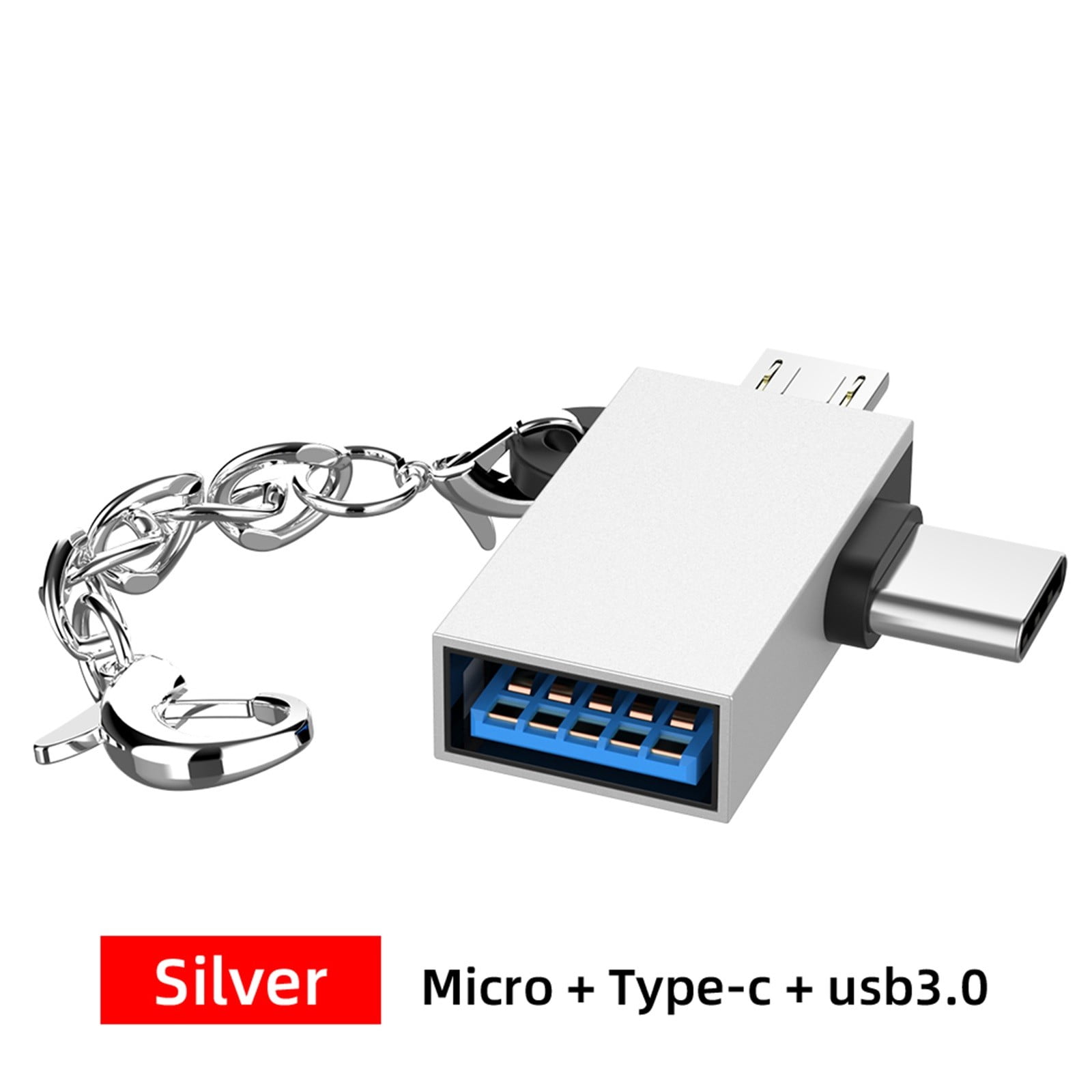 ZAROYEAX 2 in 1 OTG Converter USB 3.0 to Micro USB and Type C Adapter ...