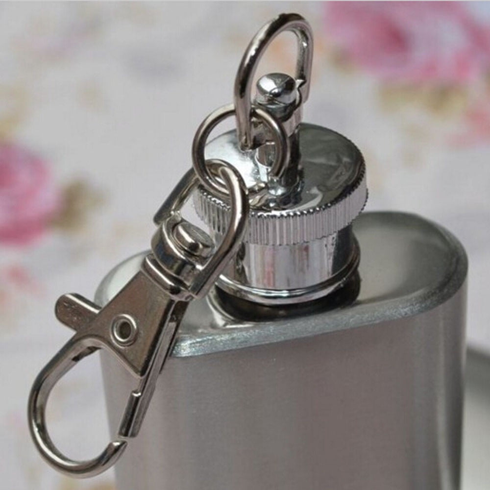 ZAROYEAX 2oz Mini Stainless Steel Flask Flagon with Keychain - Walmart.com