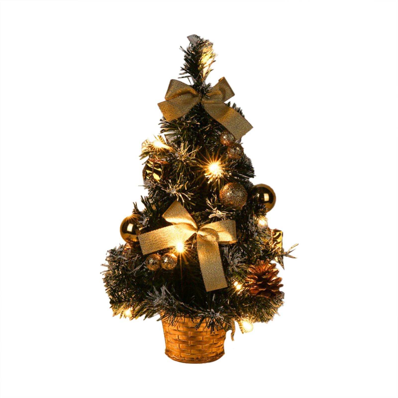 ZAROYEAX 40cm Tabletop Christmas Tree Mini Pines Cones Artificial ...