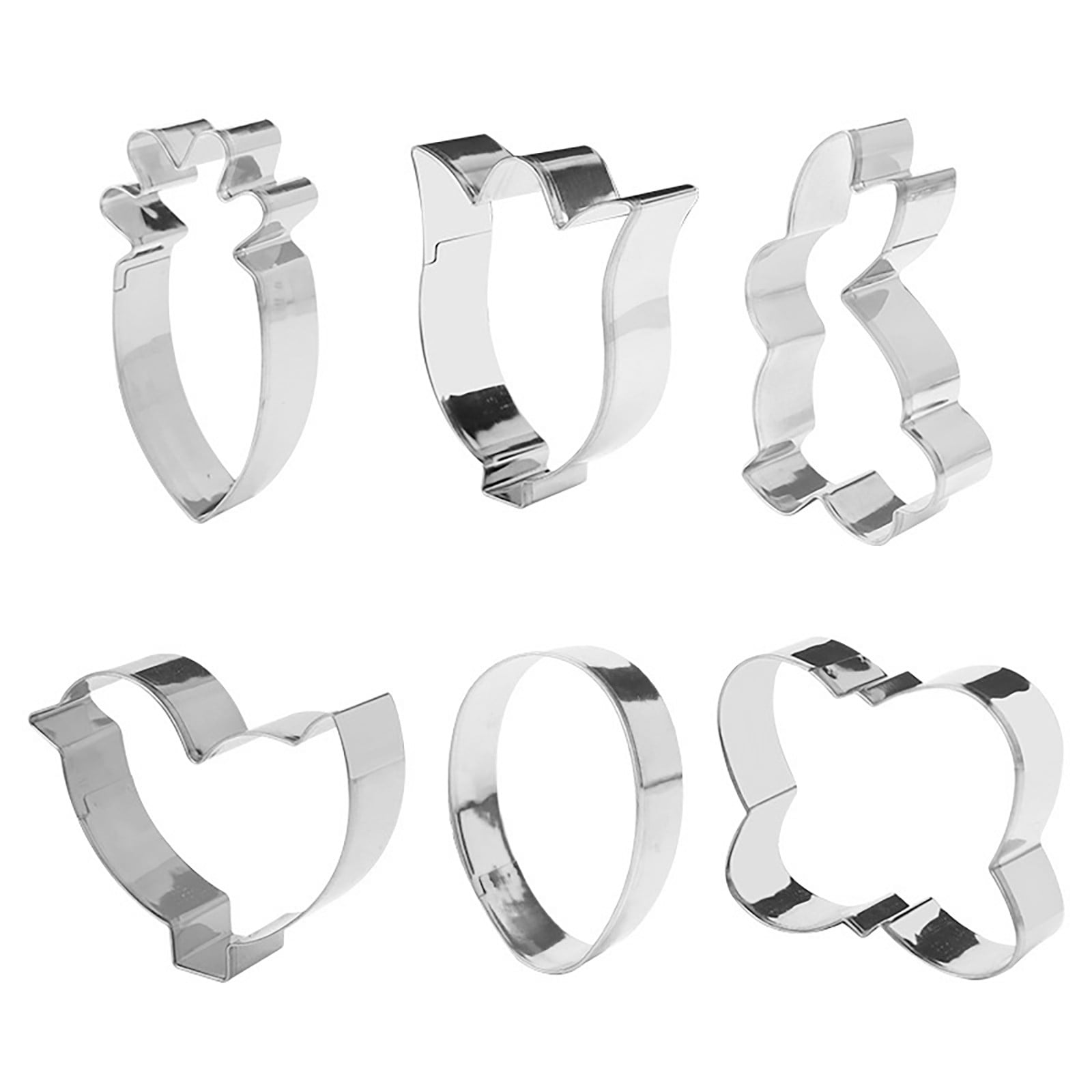 ZAROYEAX 6Pcs Easter Cookie Cutter Set Stainless Steel Baking Cutters ...