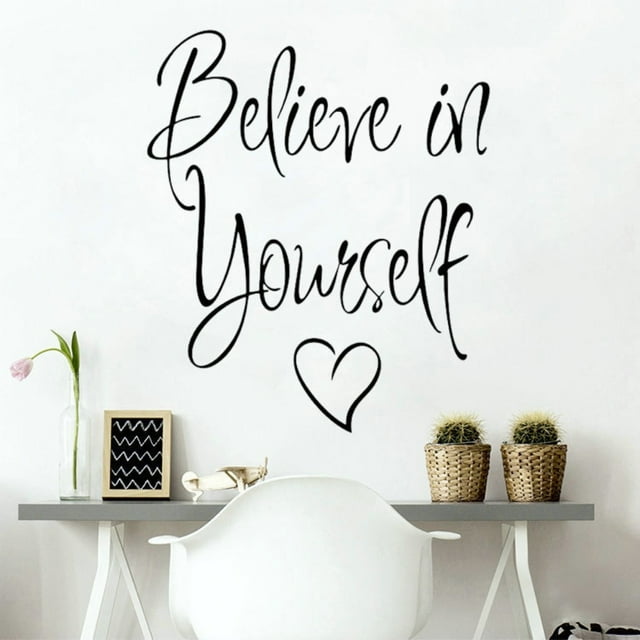 ZAROYEAX Believe in Yourself Removable Art Mural Home Room Decor Wall ...