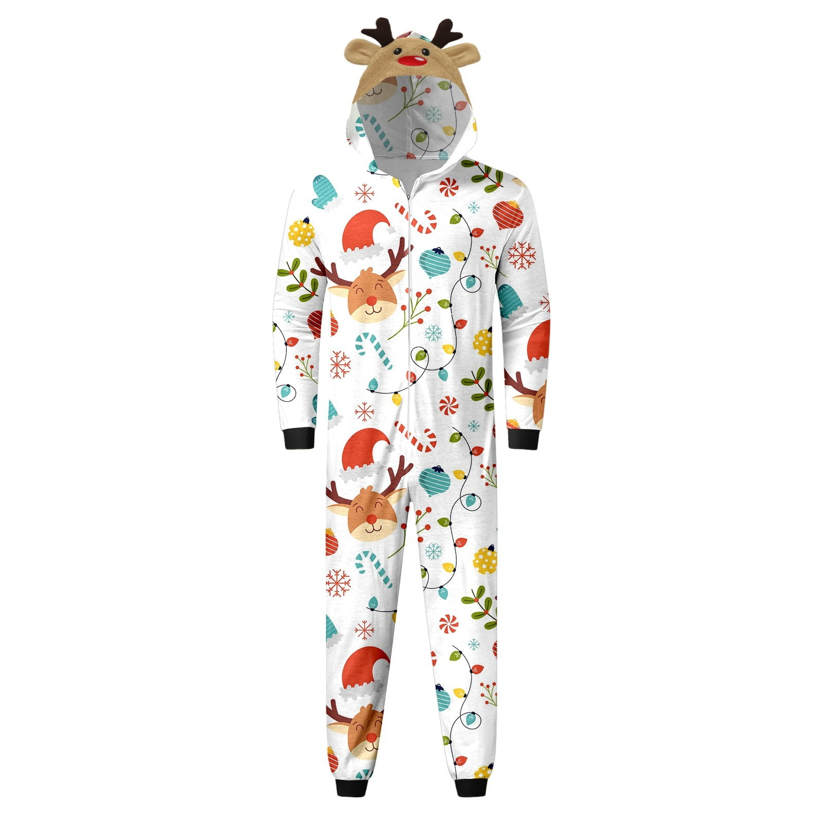 ZAROYEAX Christmas Parent Child Outfit Pajamas Jumpsuit Home Outfit ...