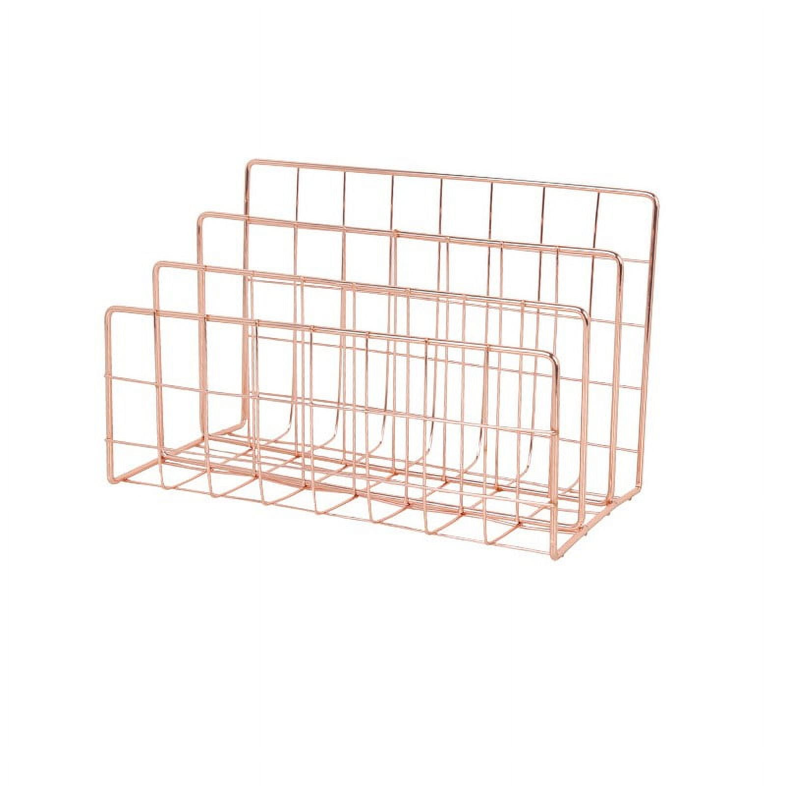 ZAROYEAX Desk Organisation 3 compartment sorting system,Iron Book Racks ...