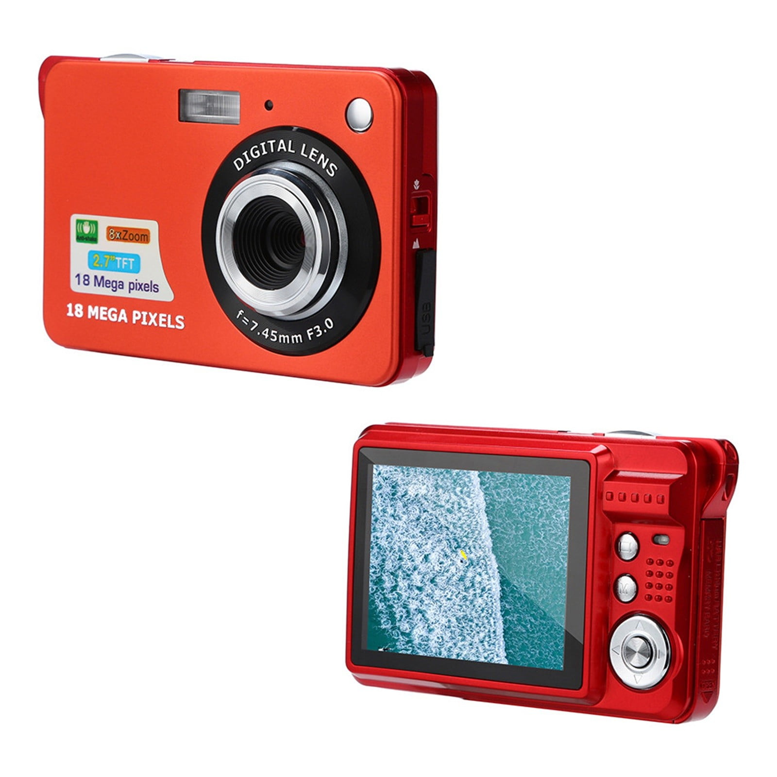 ZAROYEAX Digital Camera 2.7-inch 18MP TFT High-Definition Screen Mini Portable Compact Camera ...
