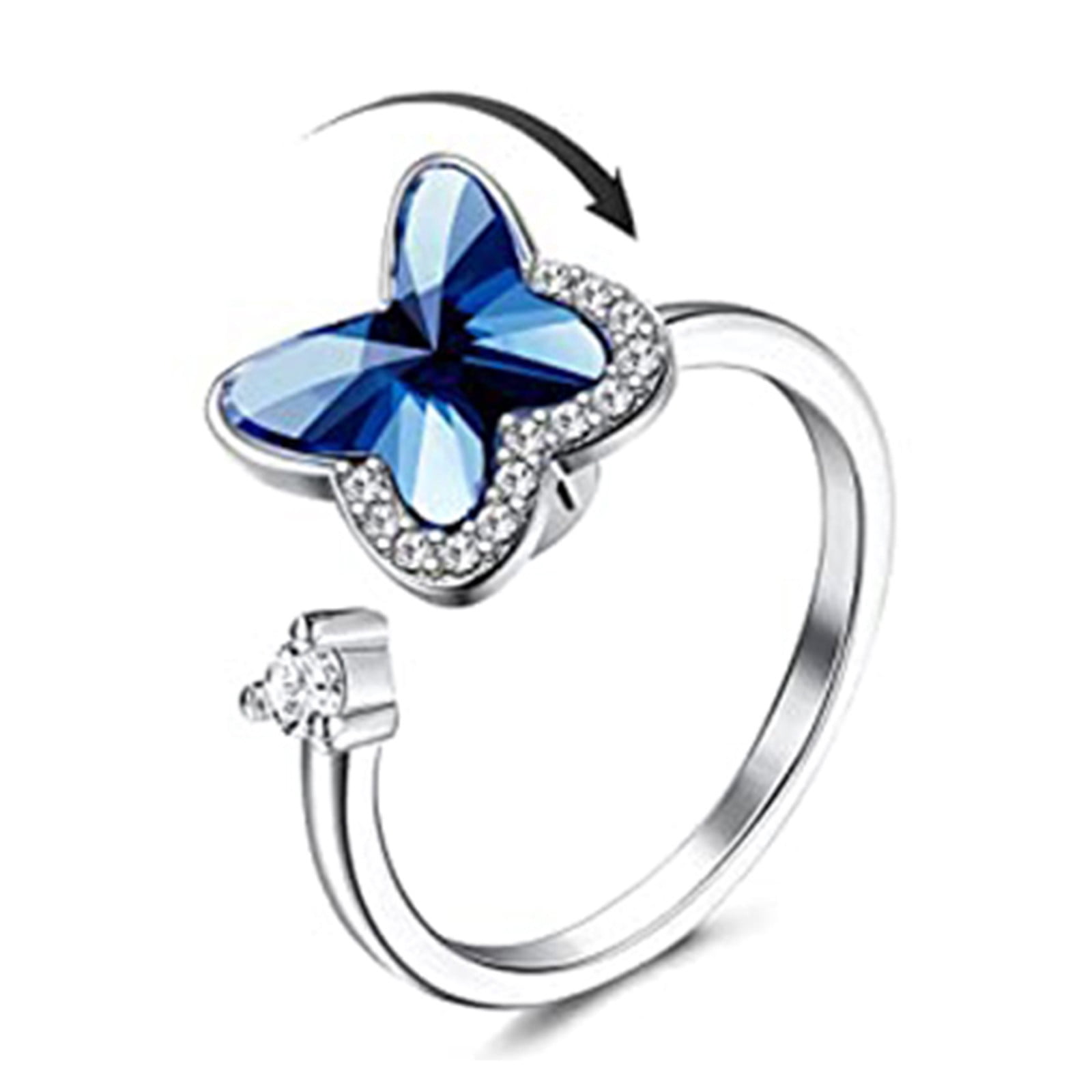 ZAROYEAX Fidget Anxiety Rings for Rings for Anxiety Adjustable Open ...