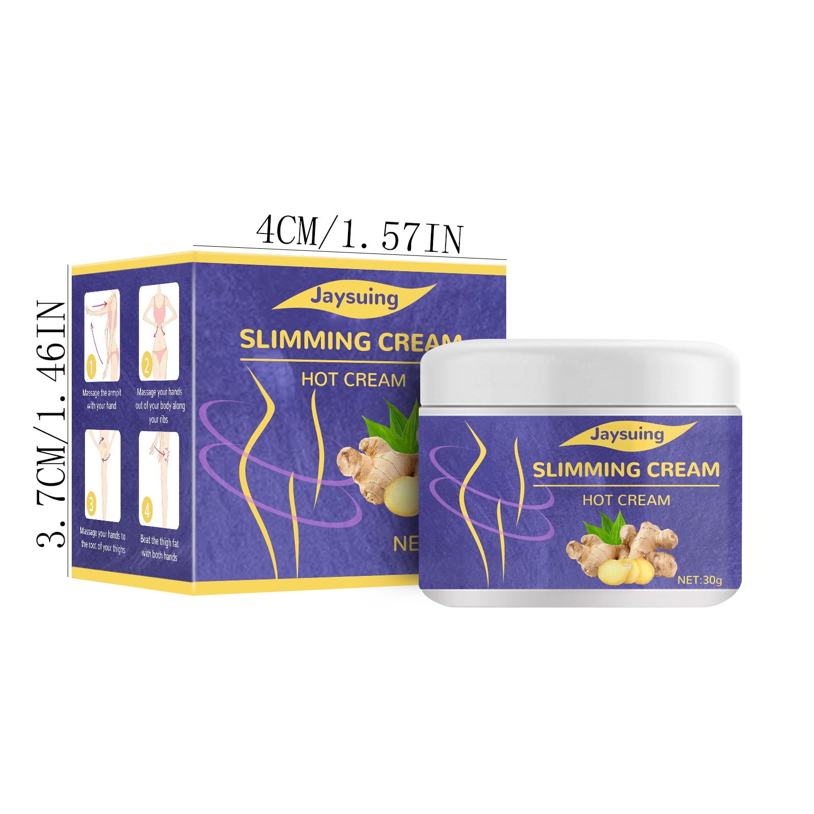 ZAROYEAX Ginger Body Sculpting Cream Thin and Belly Cream Belly Thigh ...