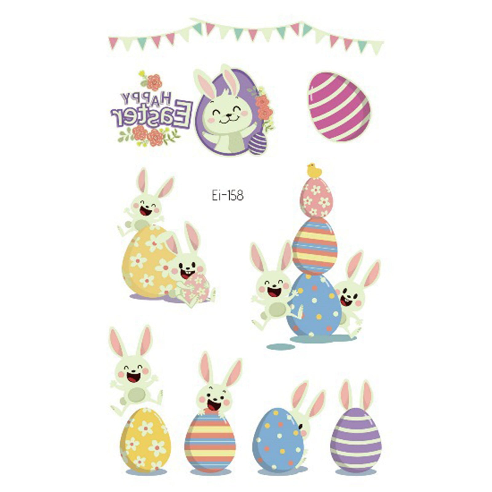 ZAROYEAX Glow Easter Temporary Tattoos for Kids Party Decorations ...