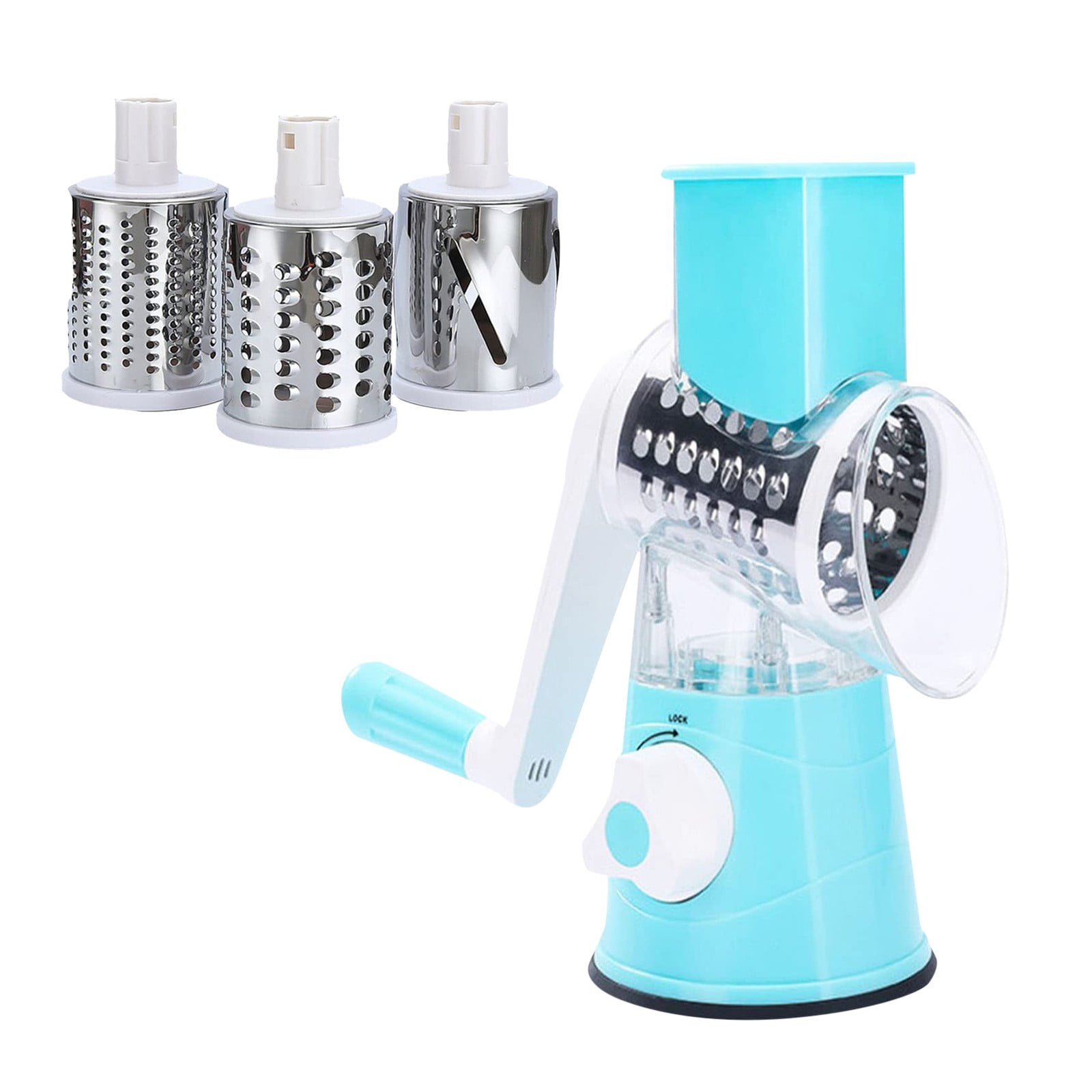 ZAROYEAX Home Rotating Cheese Grater 3 to 1 Multi Functional Handheld ...