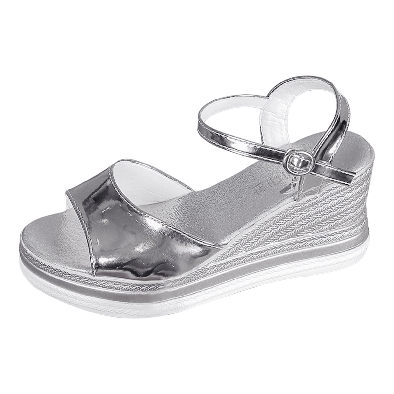 ZAROYEAX Ladies Fashion Summer Open Toe Buckle Thick Sole Slope Heel ...