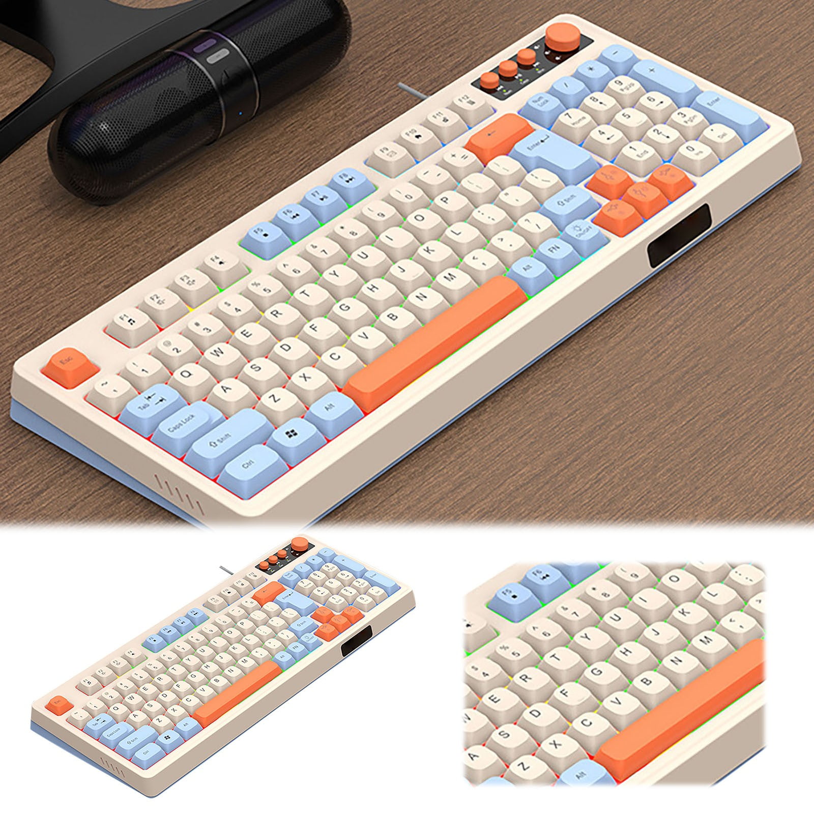 ZAROYEAX Mechanical Feel Desktop Computer Laptop Business Illuminated ...