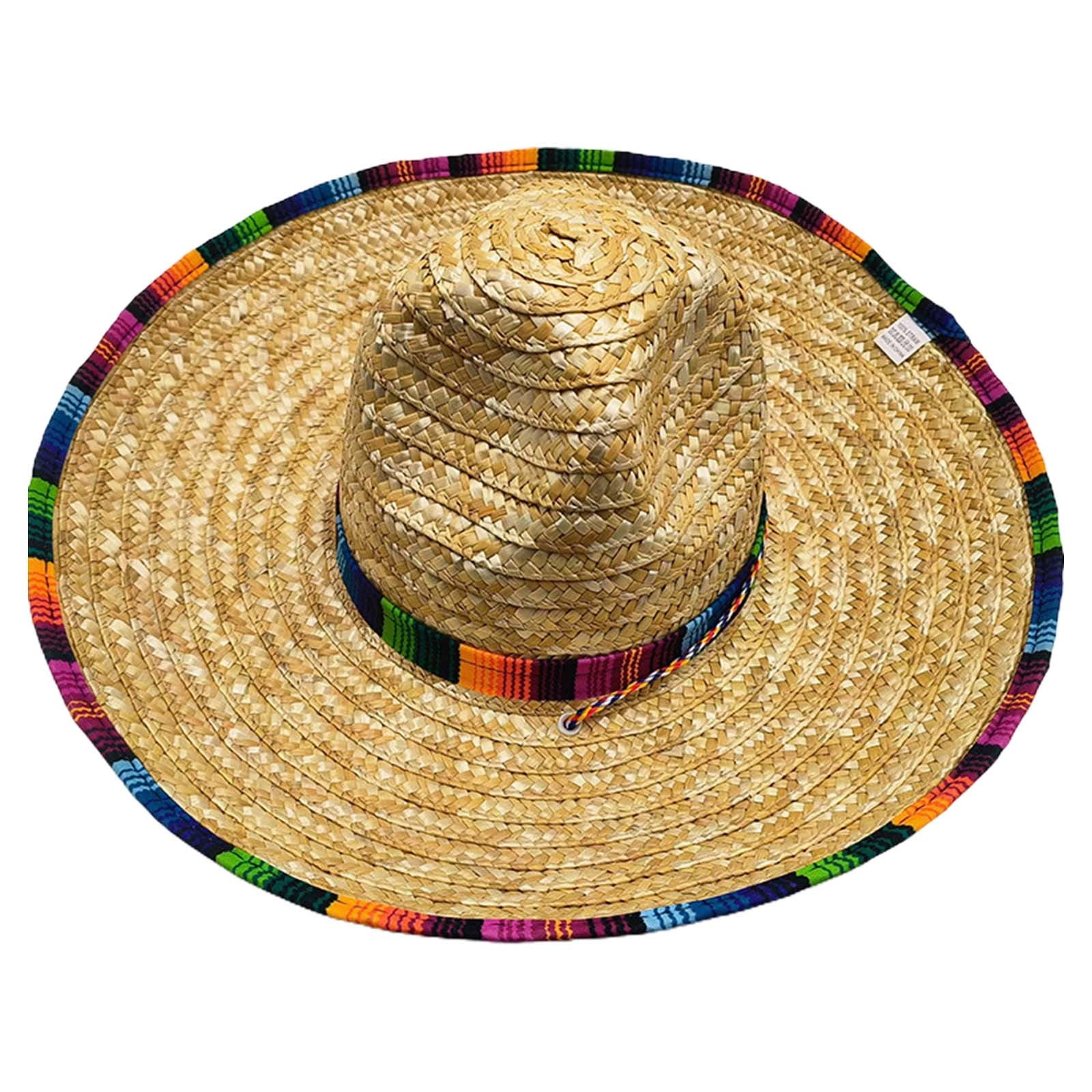 ZAROYEAX Mexican Sombrero Hat Adults with Trim Straw Sombrero for De ...