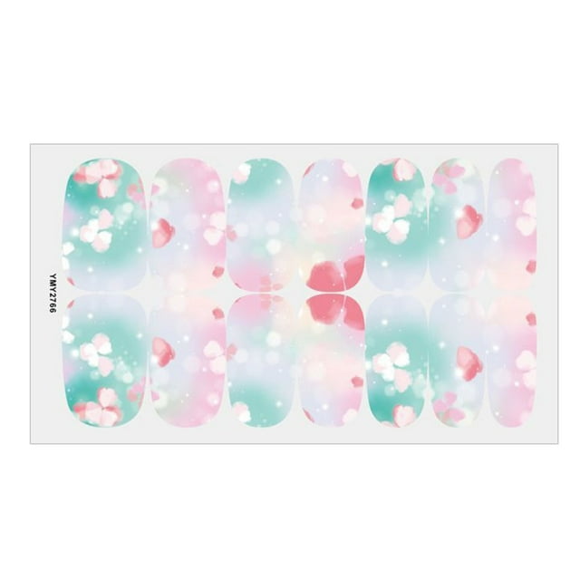 ZAROYEAX Nail Stickers Pink Style Full Wraps Polish Stickers Self ...