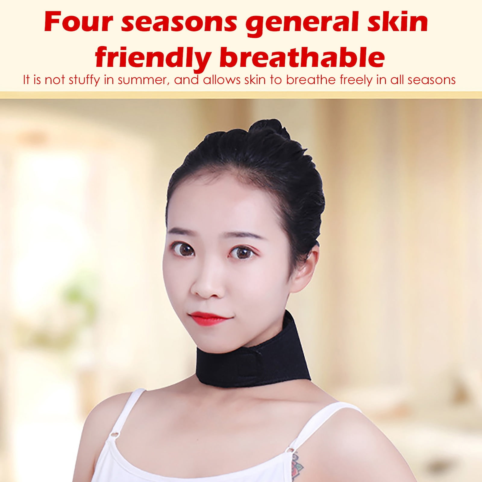 ZAROYEAX Neck Support Brace Strap Adjustable Self Heating Neck ...