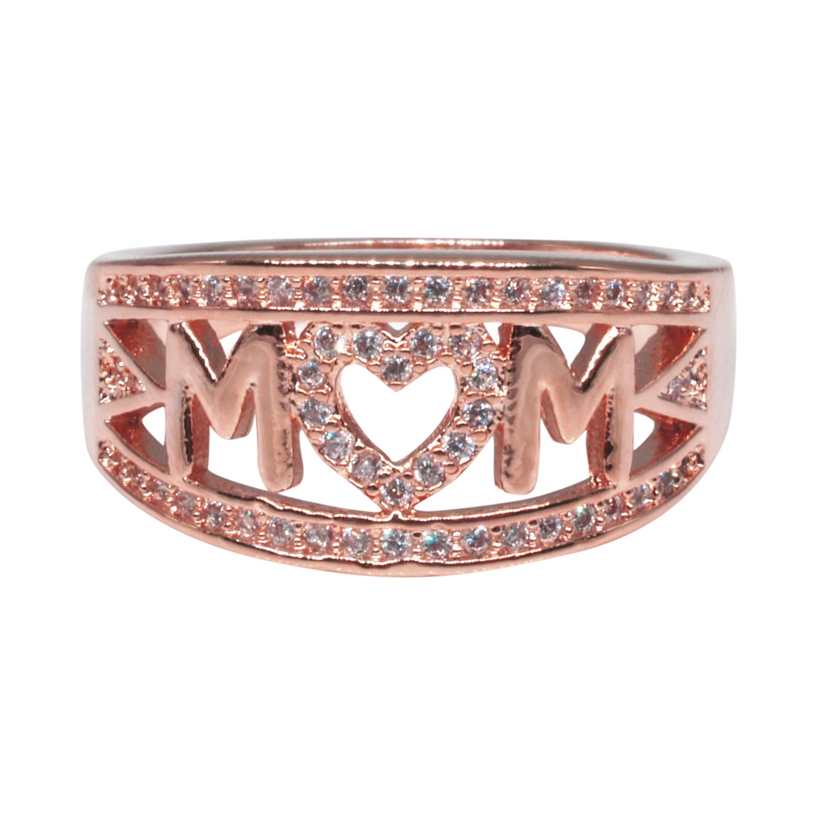 ZAROYEAX New Heart-shaped Love Zircon Letter Color Separation Ring ...