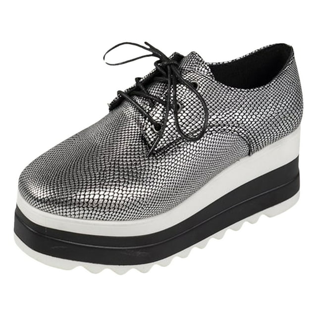 ZAROYEAX New Women's Round Toe Lace Up Platform Platform Shoes ... ZAROYEAX New Women's Round Toe Lace Up Platform Platform Shoes ...