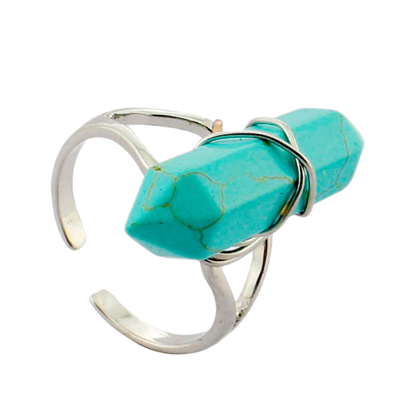 ZAROYEAX Open Rough Stone Ring Gemstone Ring Personality Fashion ...