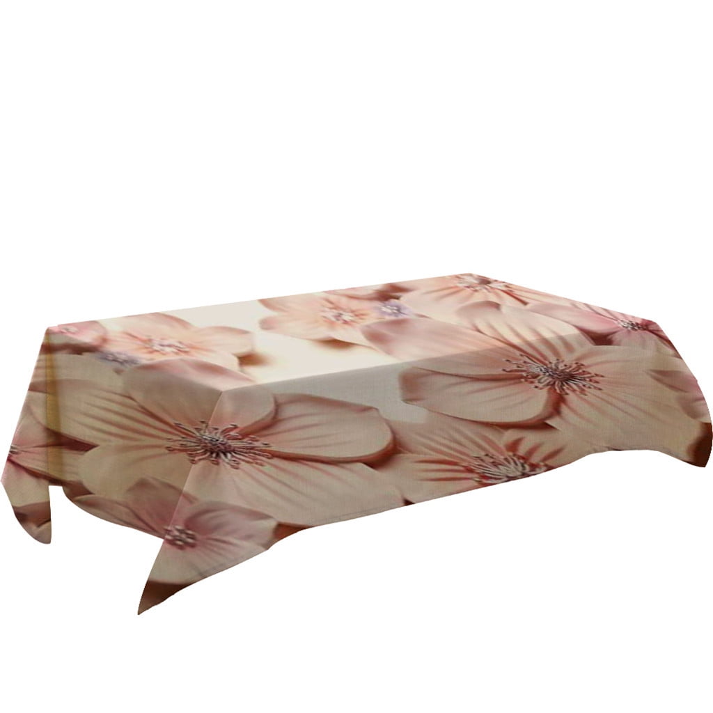ZAROYEAX Primeval 3D Flower Table Cloth Rectangular Tea Table Cover ...