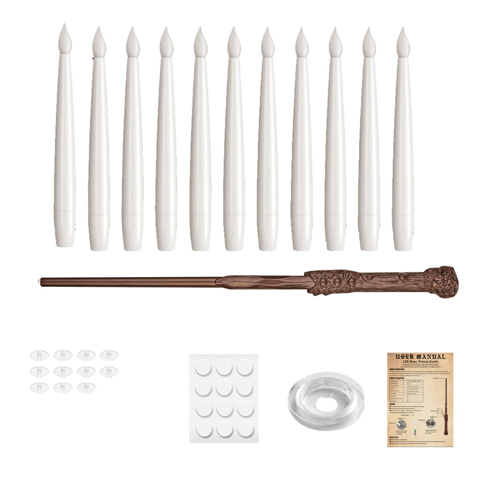 ZAROYEAX Remote Control Luminous Hanging Line Suspended Candle Light ...