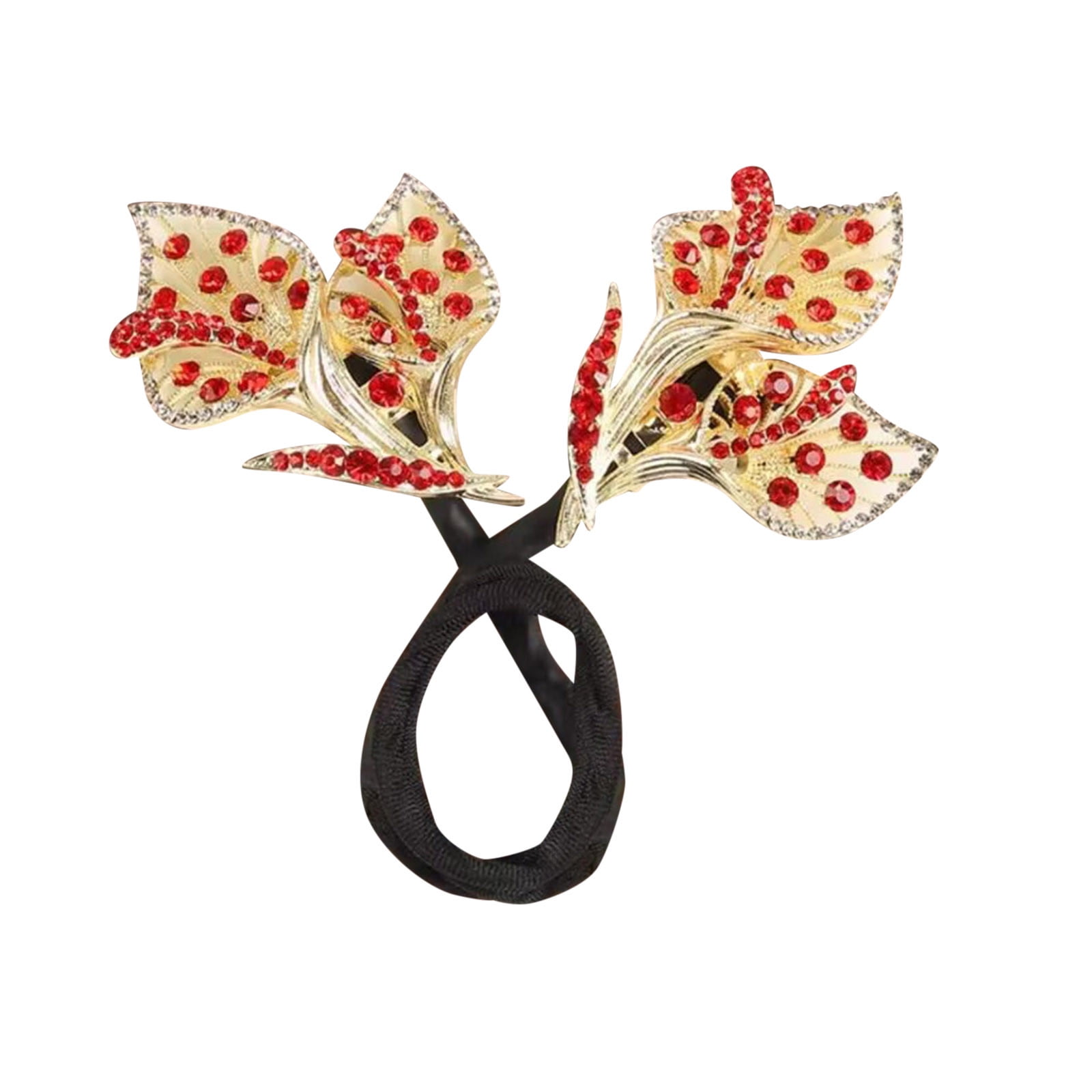 ZAROYEAX Rhinestone Flower Hair Clip Bun Hair Twister Lazy Hair Curler ...