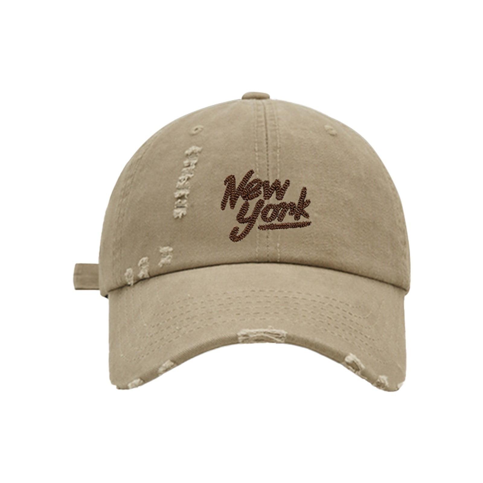 ZAROYEAX Ripped Embroidered Letter Cap with Face Small Couple Baseball ...