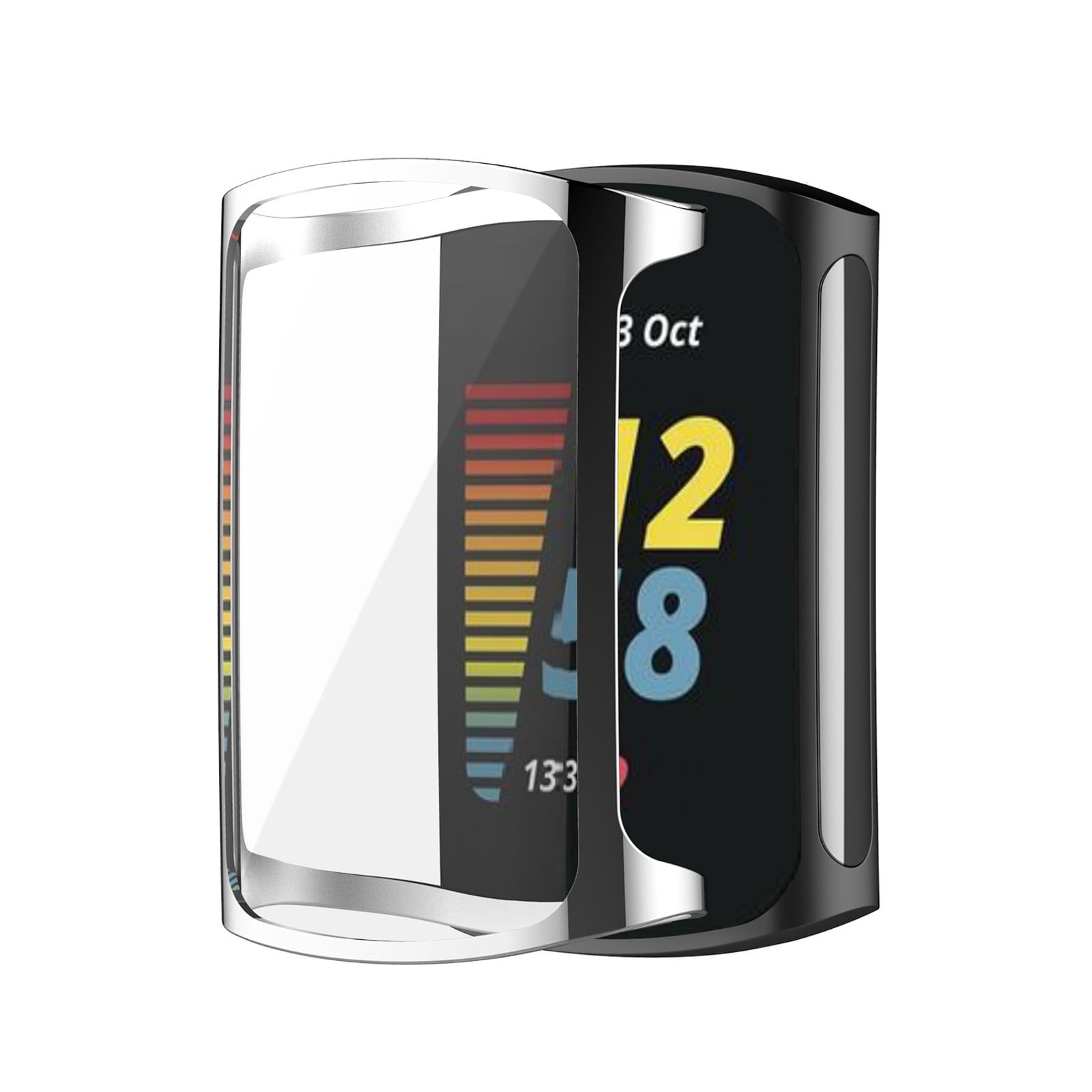 ZAROYEAX TPU Full Coverage Electroplated Case Compatible for Charge 5/6 Smartwatch Complete ...