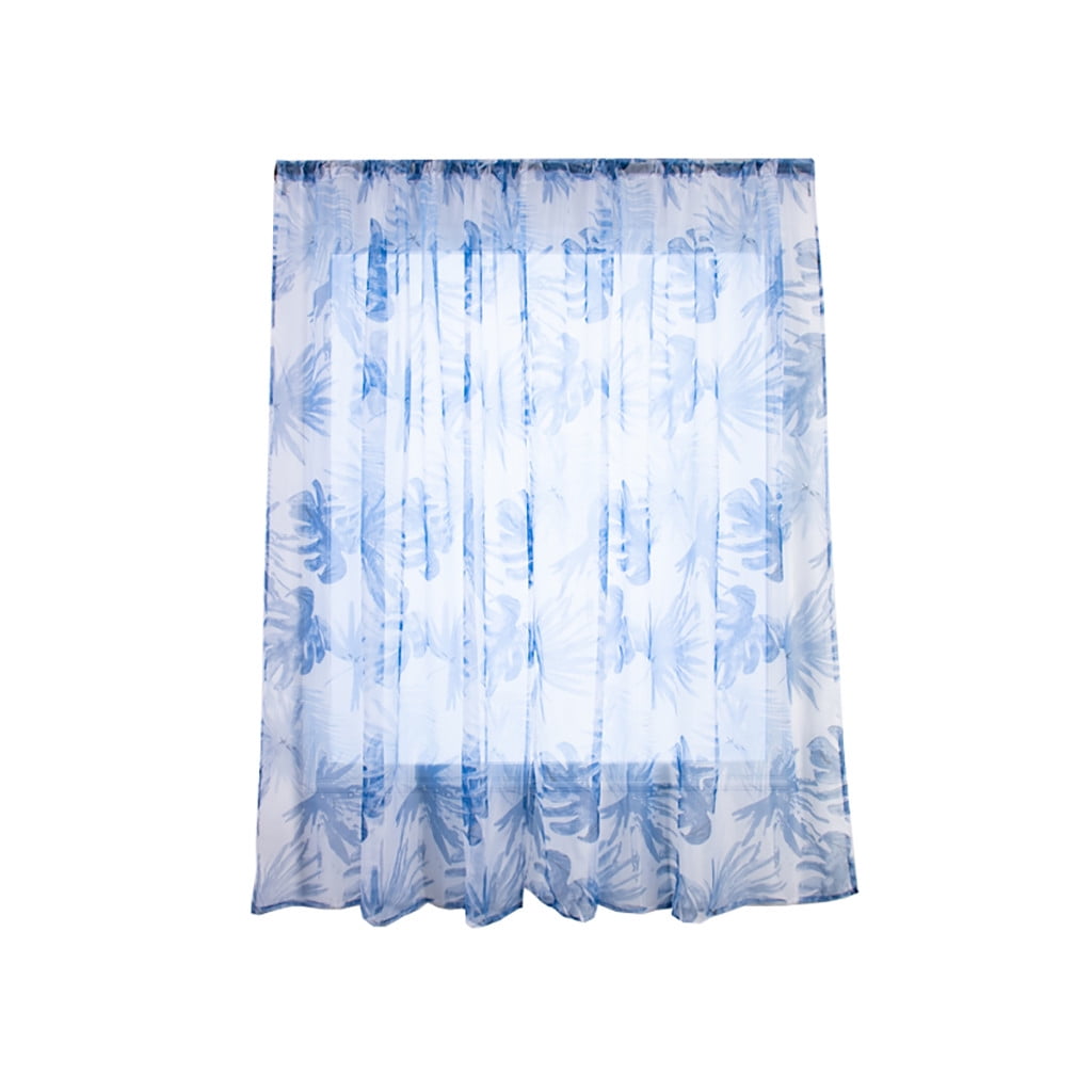 ZAROYEAX Trees Sheer Curtain Tulle Window Treatment Voile Drape Valance ...