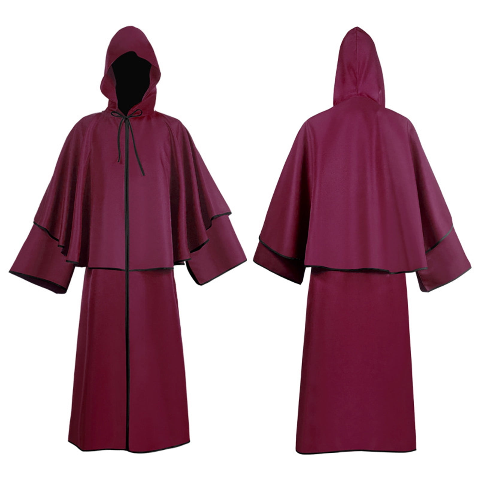 ZAROYEAX Unisex Solid Color Hooded Robe Cloak Cloak - Walmart.com