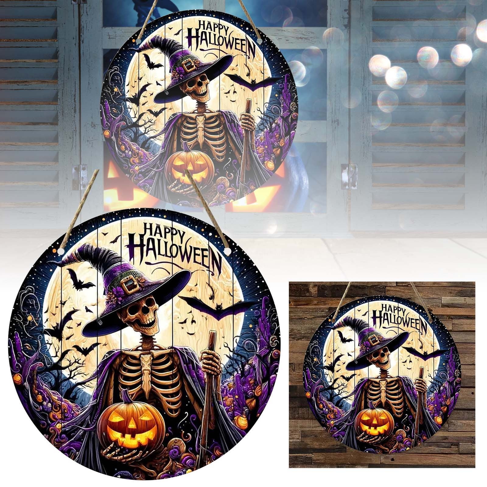 ZAROYEAX Witch Emblem Pumpkin Porch Wooden Decoration S Kull Emblem ...