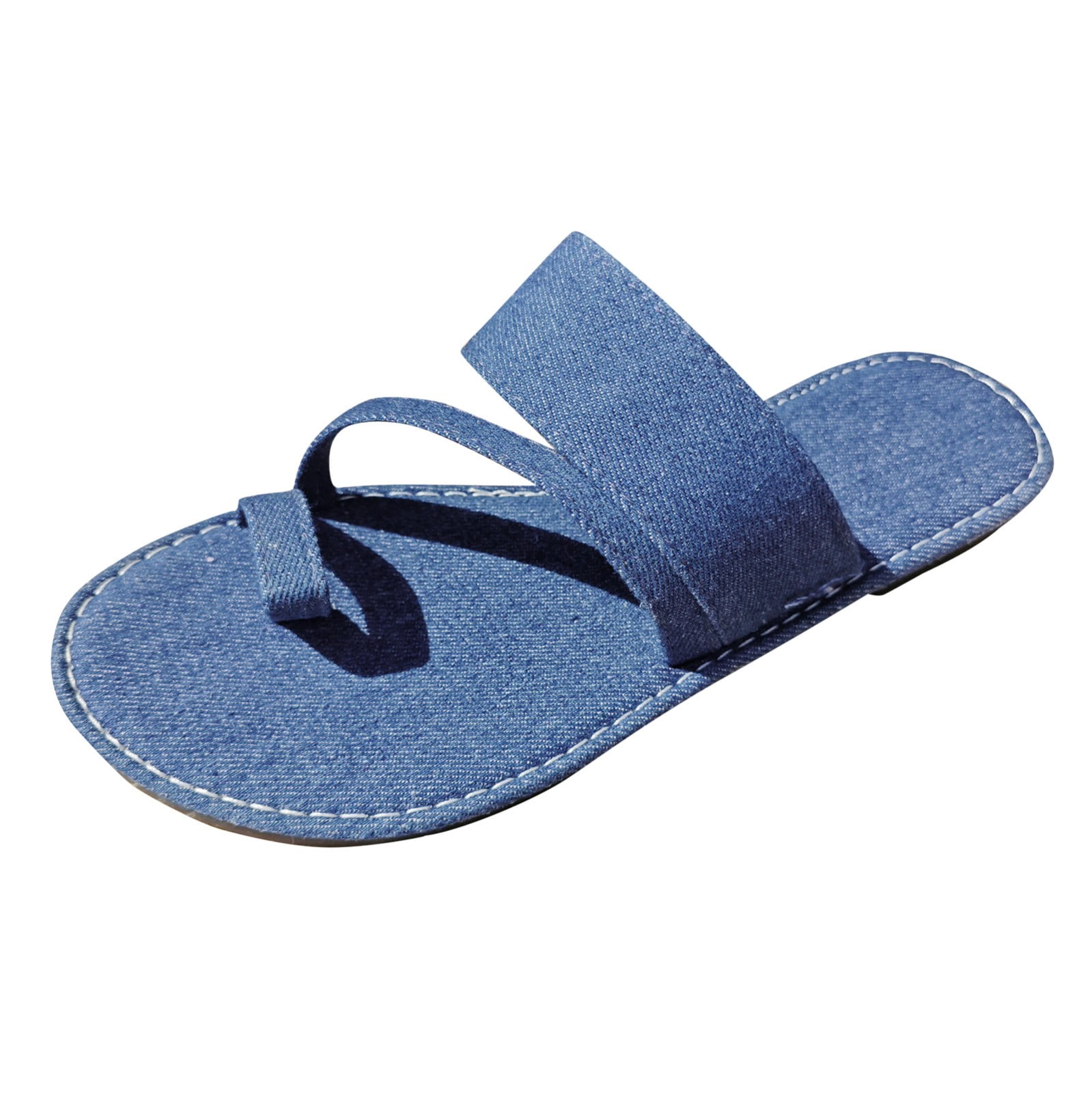 ZAROYEAX Women's Summer Fashion Denim Flip Flops Outdoor Beach Slippers ...
