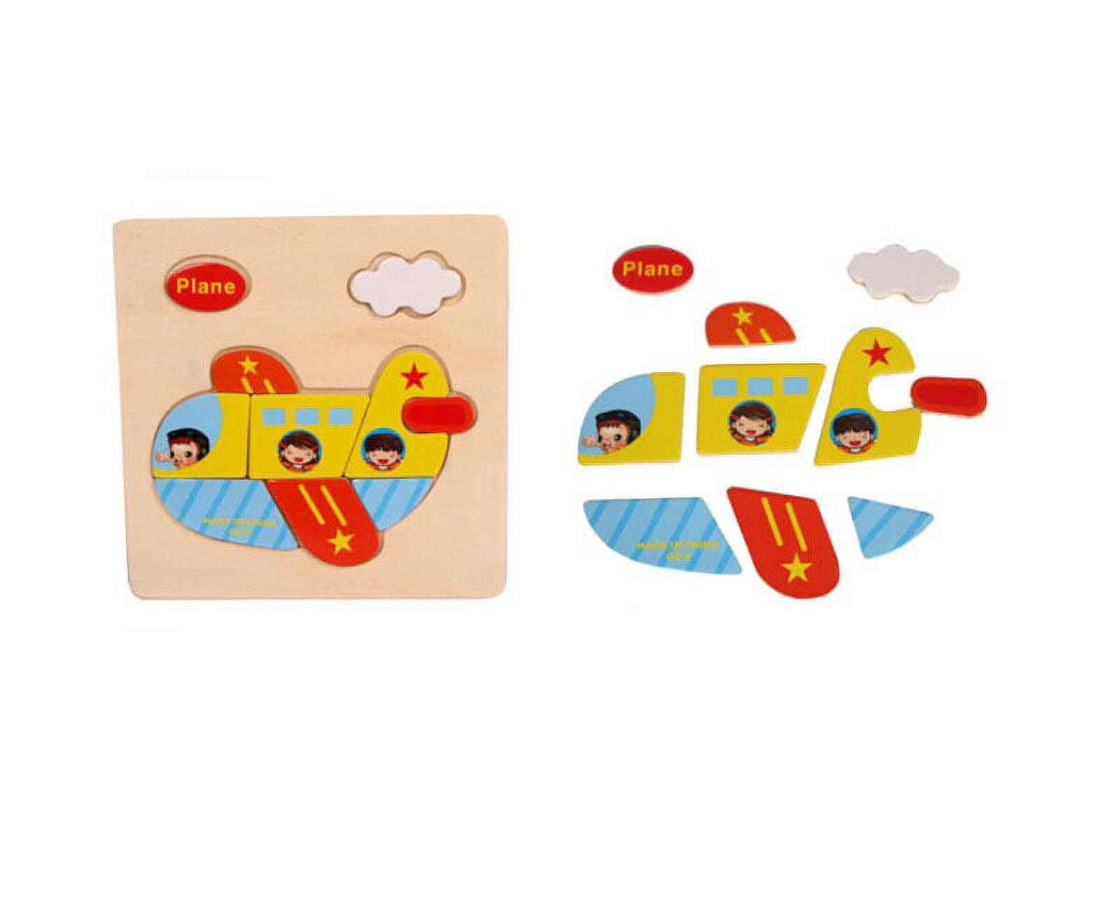ZAROYEAX Wooden Plane Puzzle Educational Developmental Baby Kids ...