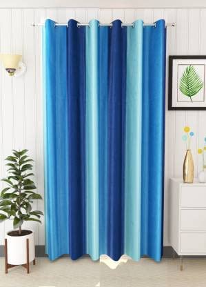 ZATCHBELL Polyester Solid Long Crush Patta Window Curtain 5 Feet ...
