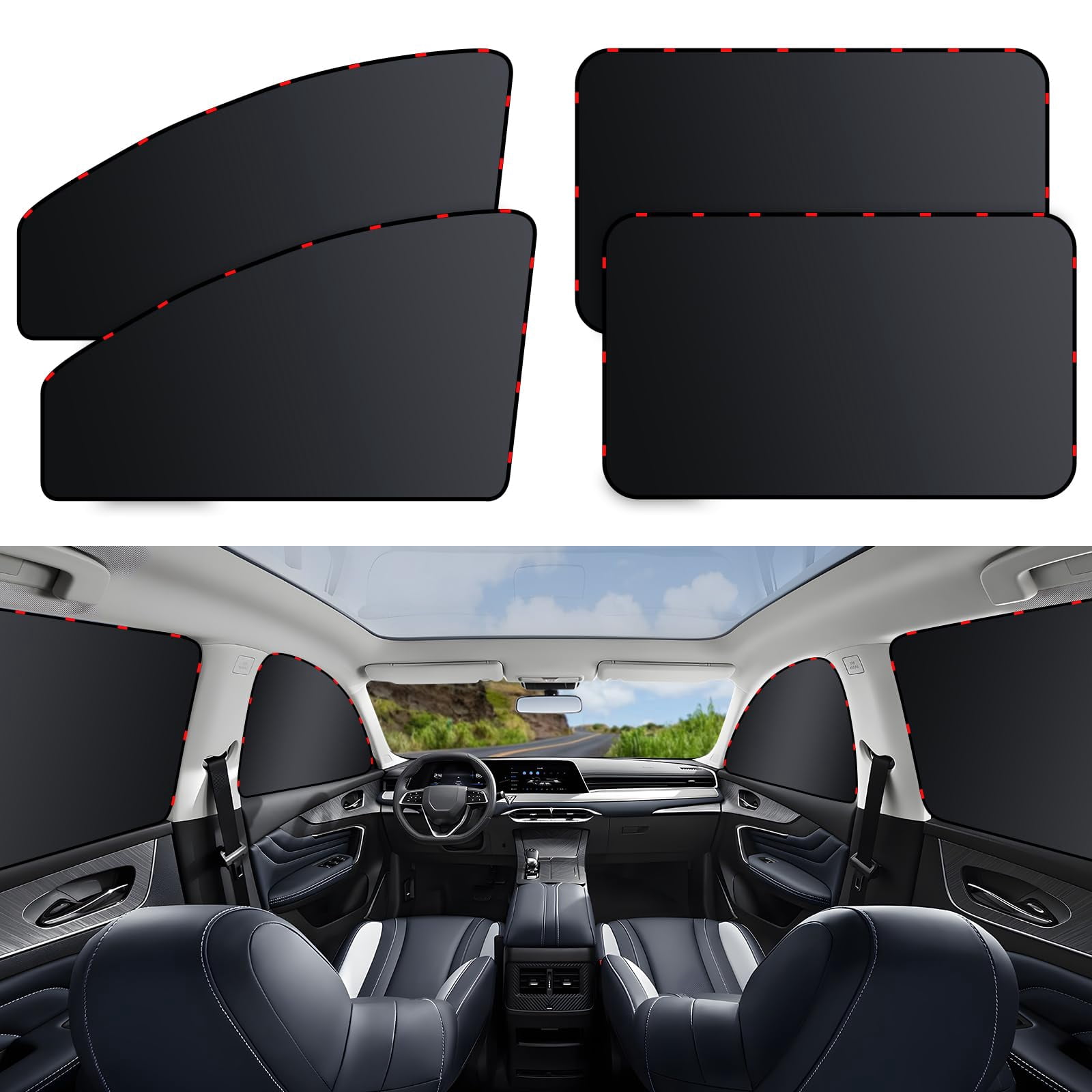 ZATOOTO Car Window Shades 4 Pack NSD3 Car Privacy Blackout Car Window ...