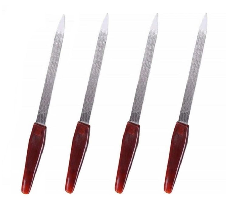 ZAUKY Professional Nail Files Set Metal Filing Surface Plastic Handle 4 ...