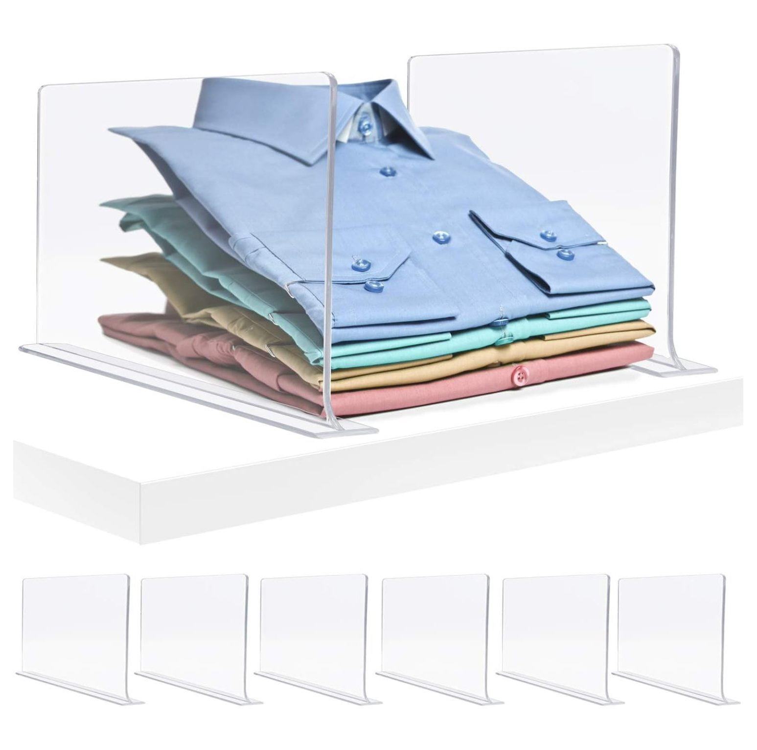 ZAWkirJ Adhesive Shelf Divider Organizers, w/Self Adhesive Tape, Great ...