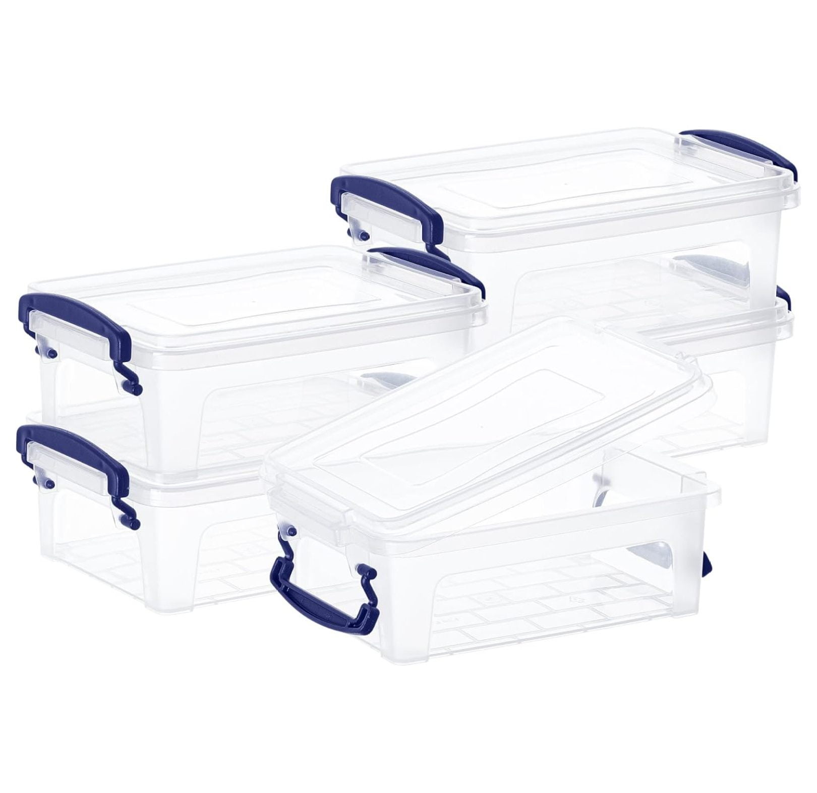 ZAWkirJ Clear Storage Boxes with Lids, 1.25 Quart BPA Plastic ...
