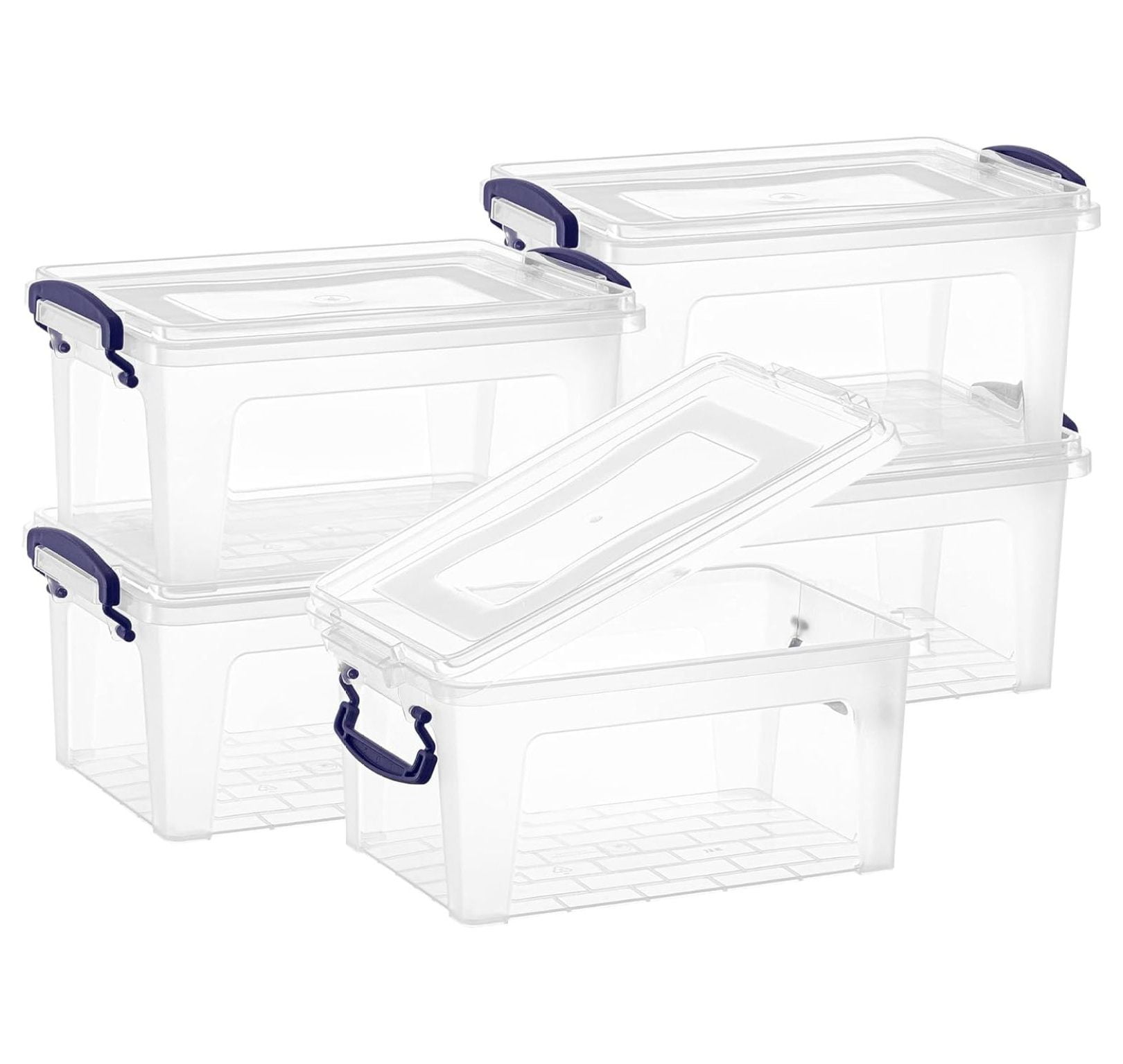 ZAWkirJ Clear Storage Boxes with Lids, 3 Quart BPA Plastic Containers ...