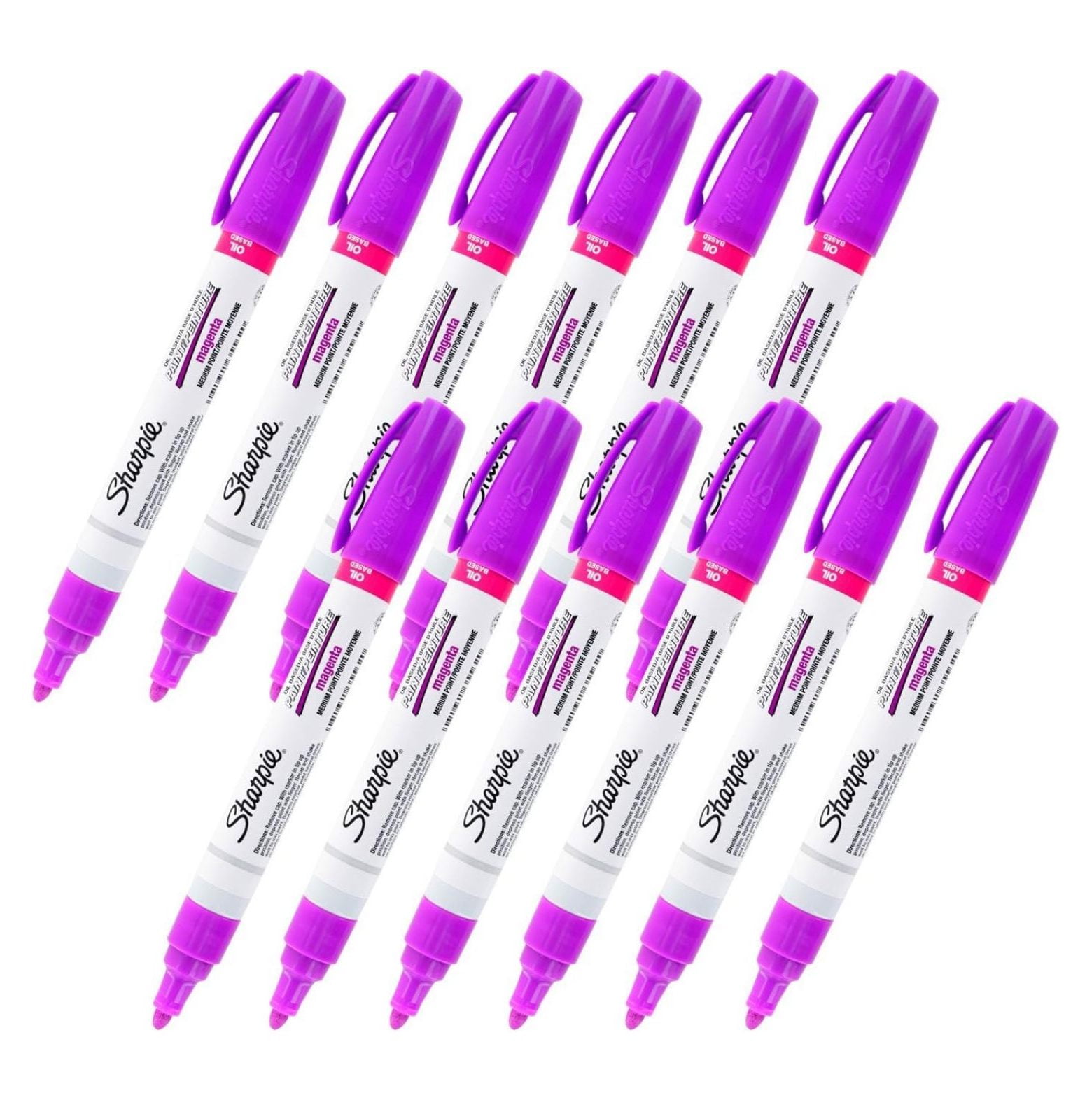 ZAWkirJ Oil-Based Paint Marker, Medium Point, Magenta , Pack of 12 ...