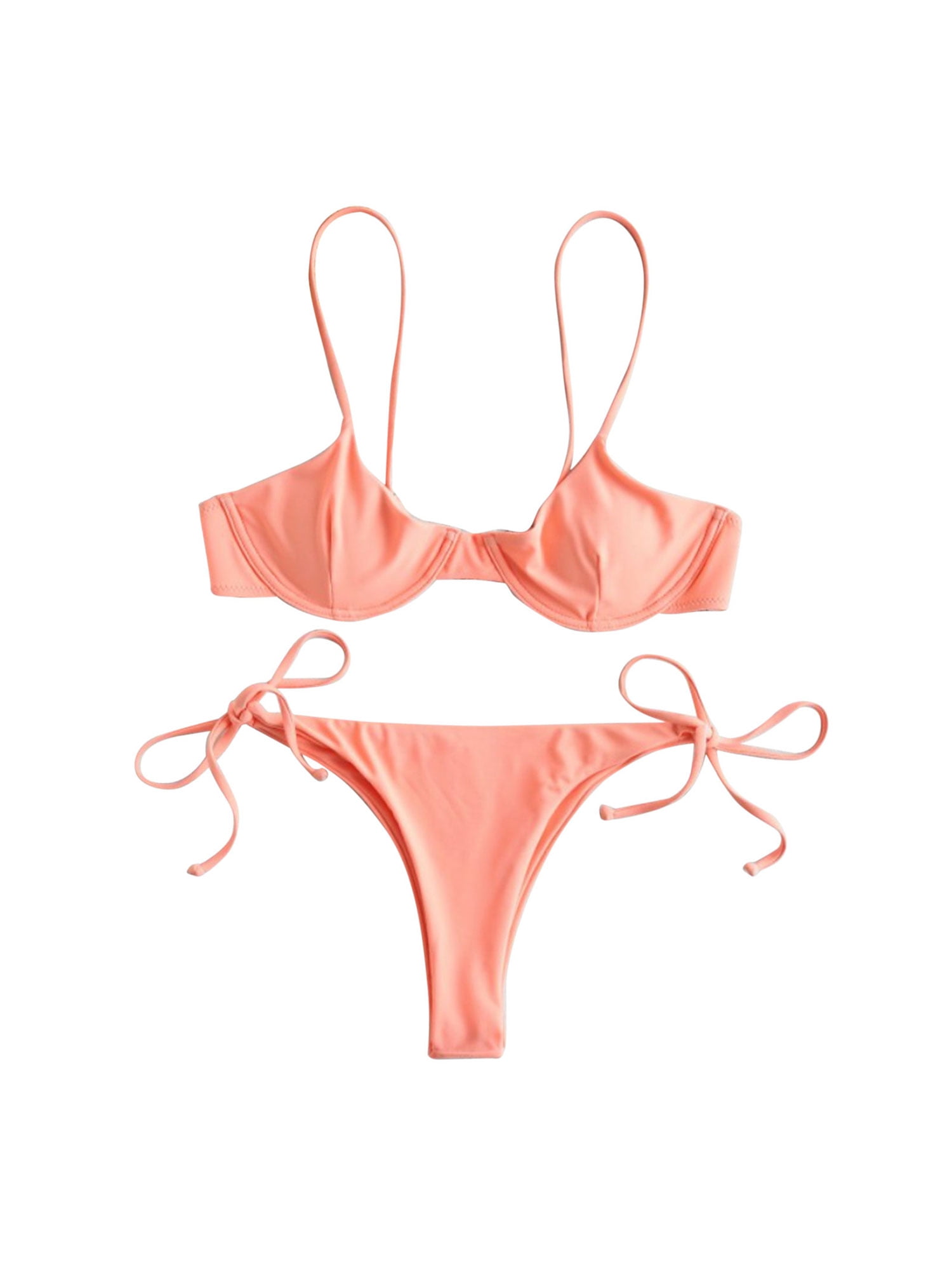 Zaxarra Women Two Piece Swimsuit Swimwear Halter String Triangle Bikini