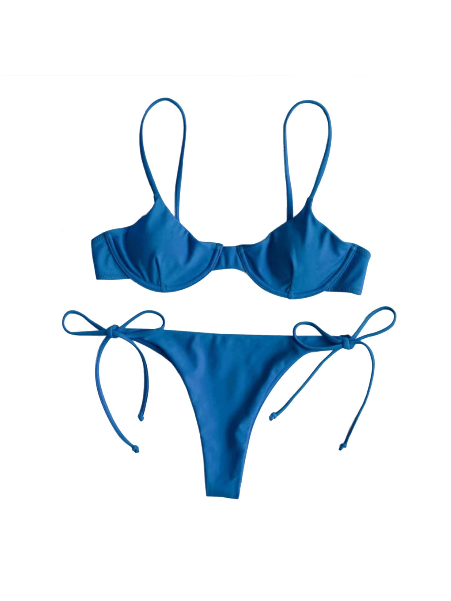 Zaxarra Women Two Piece Swimsuit Swimwear Halter String Triangle Bikini Sets