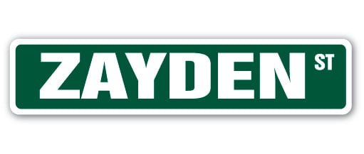 ZAYDEN Street Sign Childrens Name Room Sign | Indoor/Outdoor | 36" Wide ...