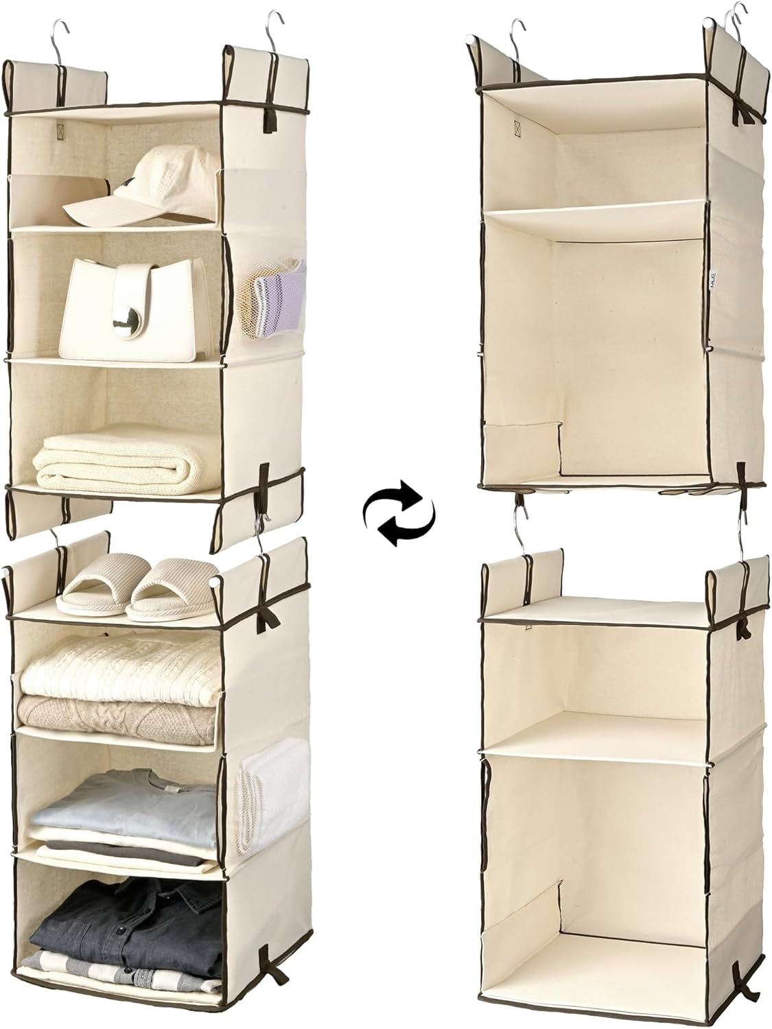 ZAZAIKS 1 Pack Over Door Organizer with 5 Large Pockets 10 Mesh Side ...