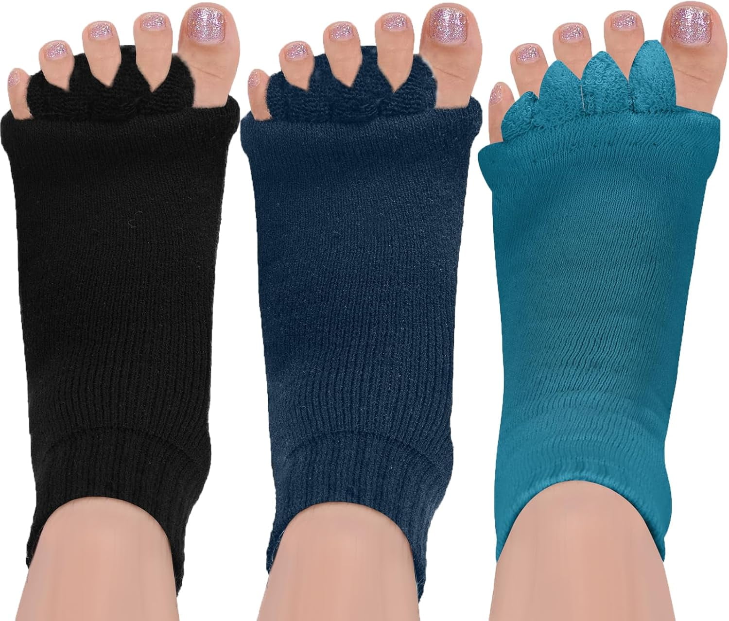 ZAZAIKS Five Toe Separator Socks for Men Yoga Foot Alignment Socks ...