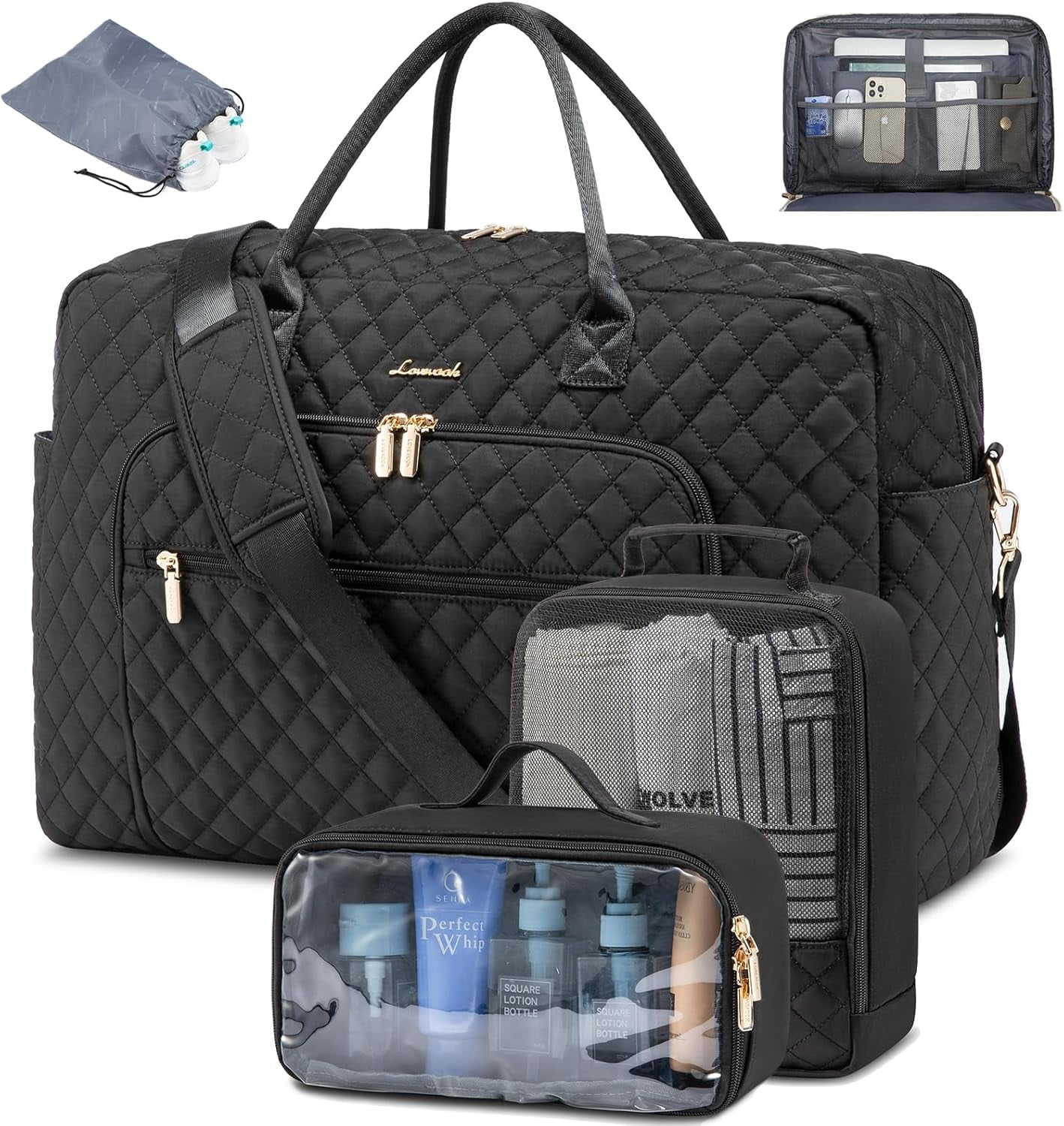 ZAZAIKS Travel Duffle Bag, Weekender Bag for Women with Toiletry Bag ...