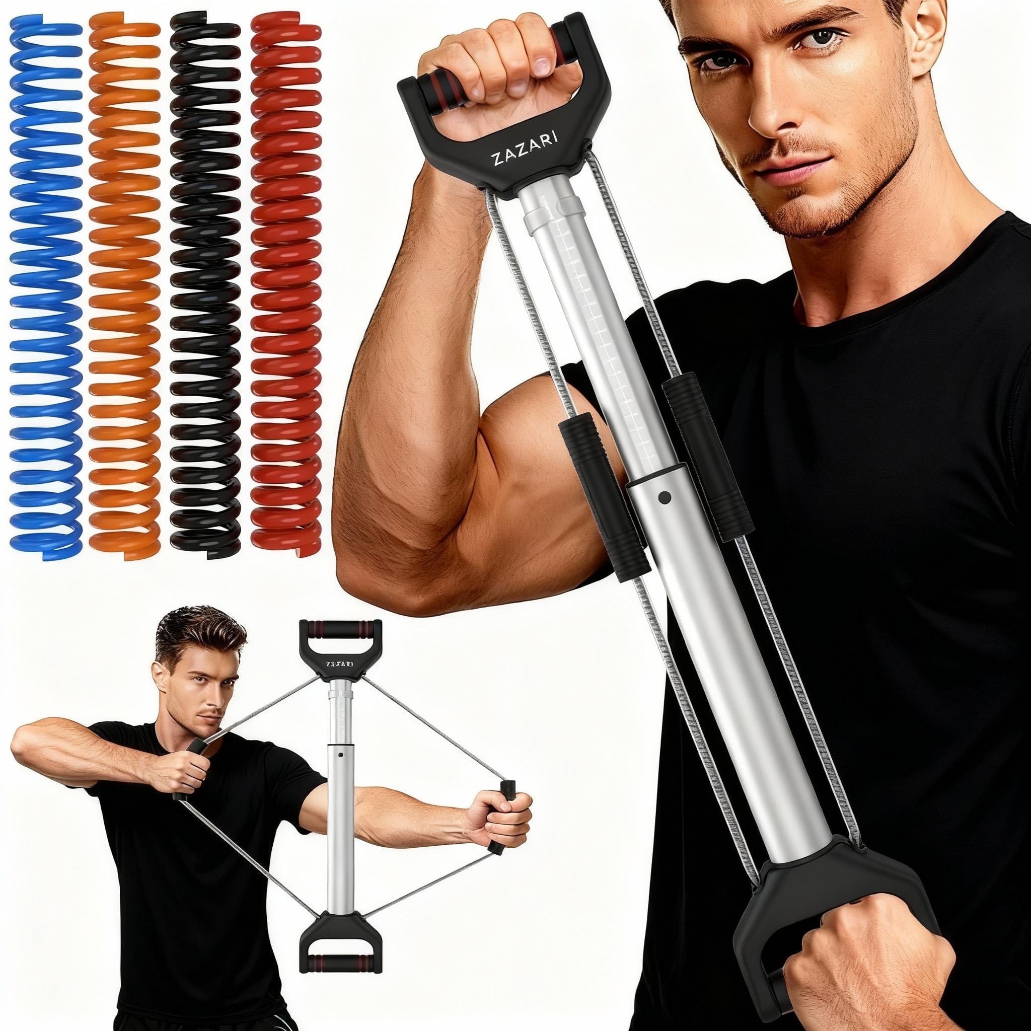 ZAZARI Multifunctional Arm Strength Trainer, Adjustable 26-90LBS ...