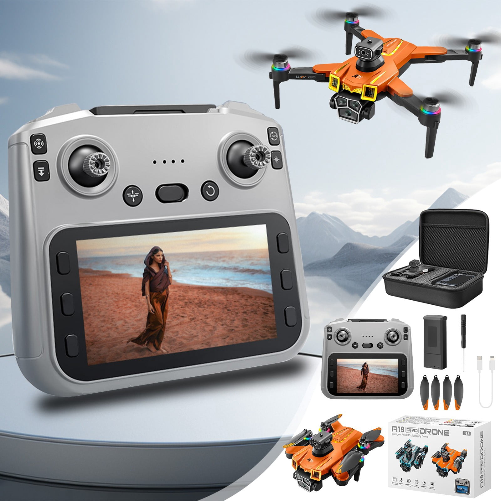 ZAZNIWO 5.9" Screen FPV Drone with 1080P ESC Camera - Brushless Motor ...