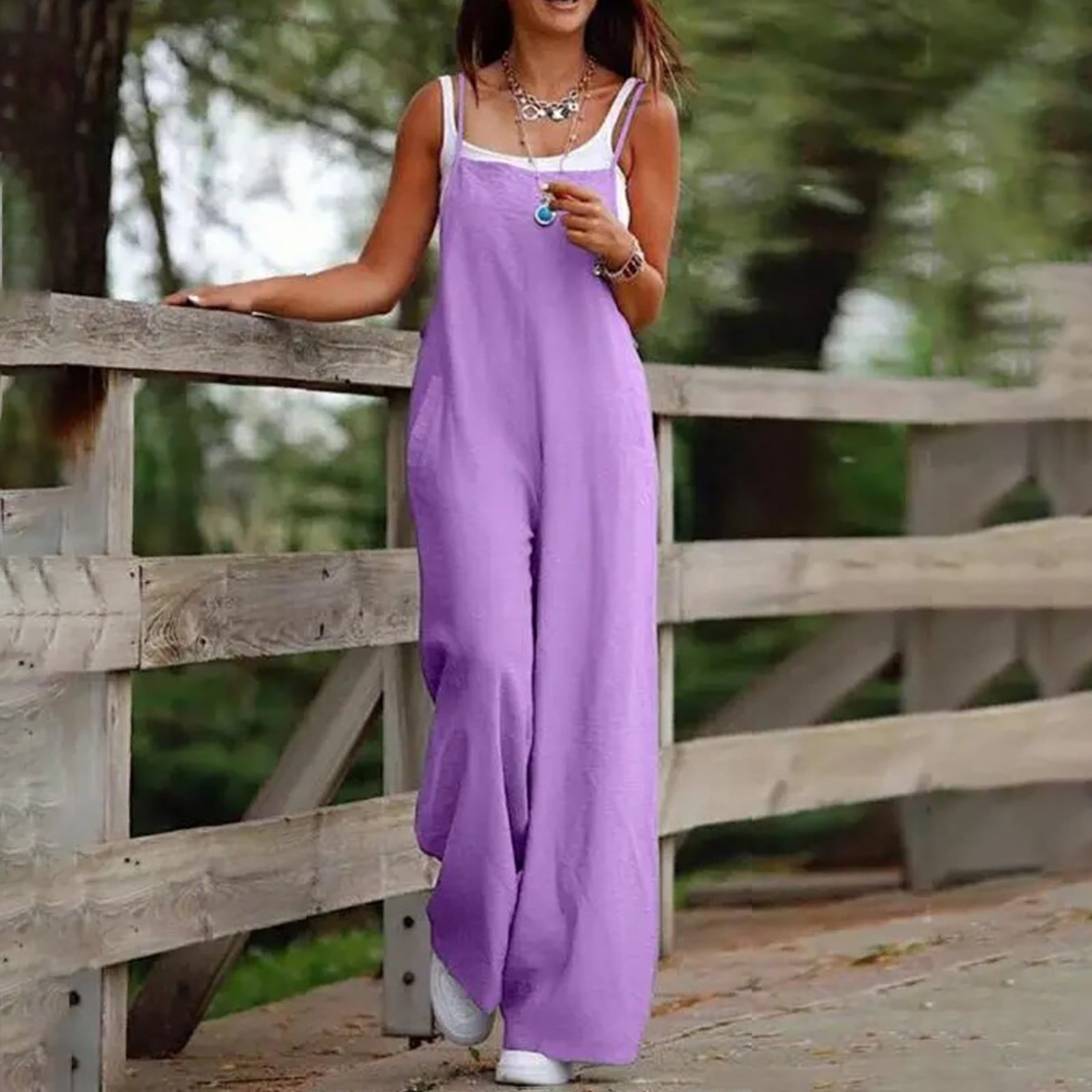 ZAZYULZ Women 2024 Petite Floral Sleeveless Baggy Rompers 2024 Party ...