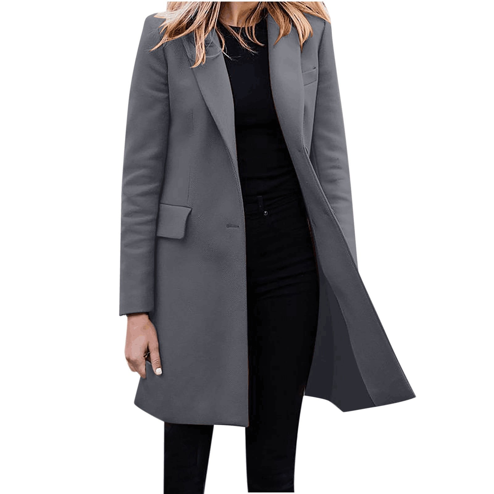 ZAZYULZ Women's Autumn/Winter Jacket Casual Fashion Long Sleeved Mid ...